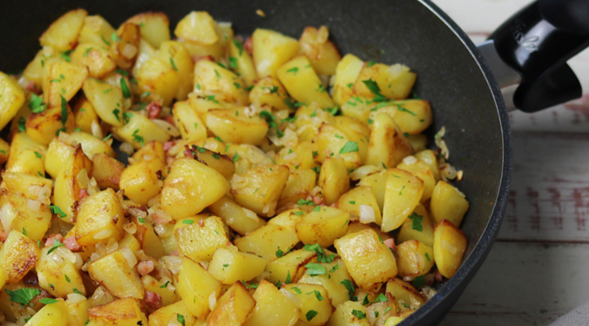 Recipe: Fried potatoes with diced ham | Fissler
