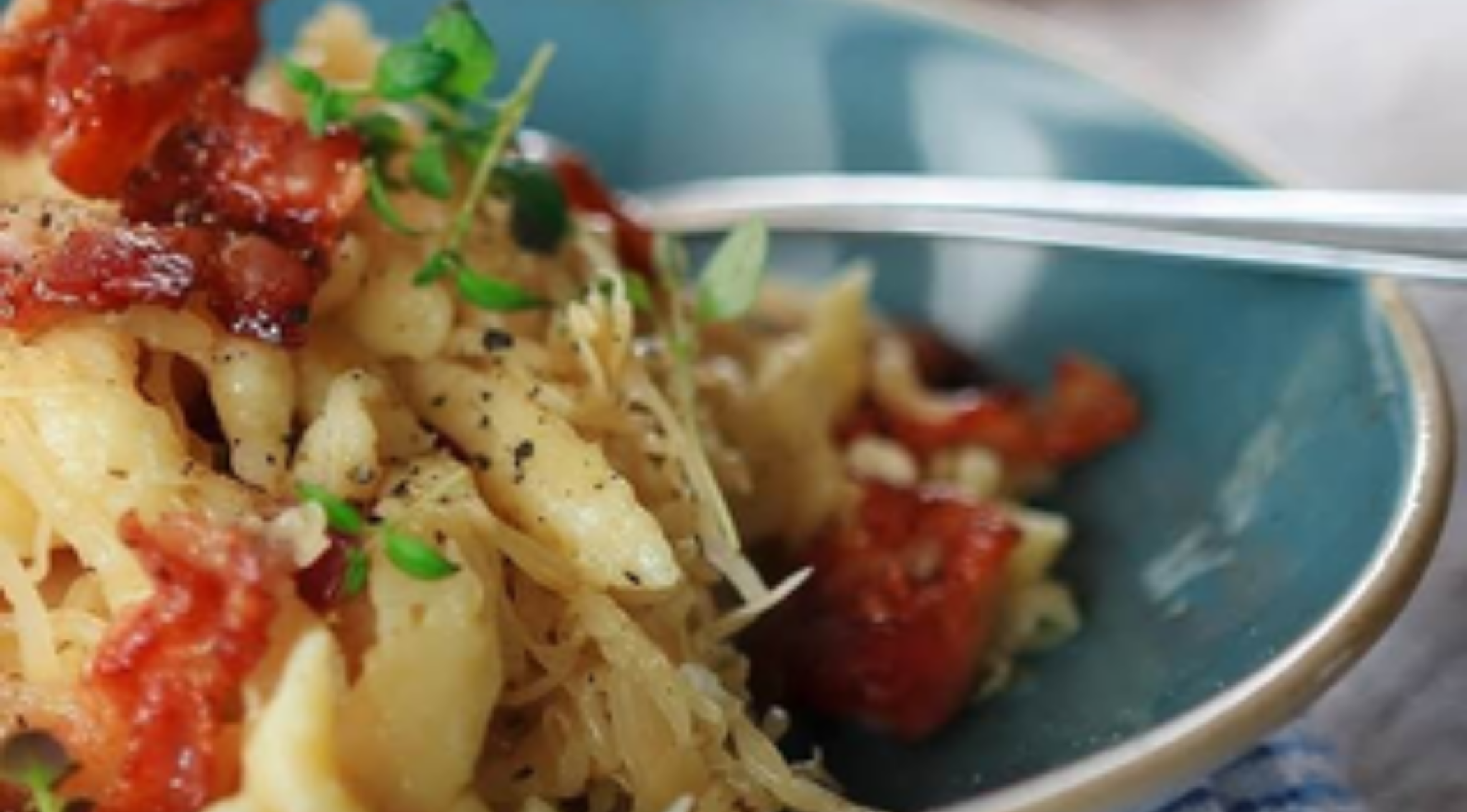Recipe: Spätzle with honey-mustard sauerkraut and bacon | Fissler