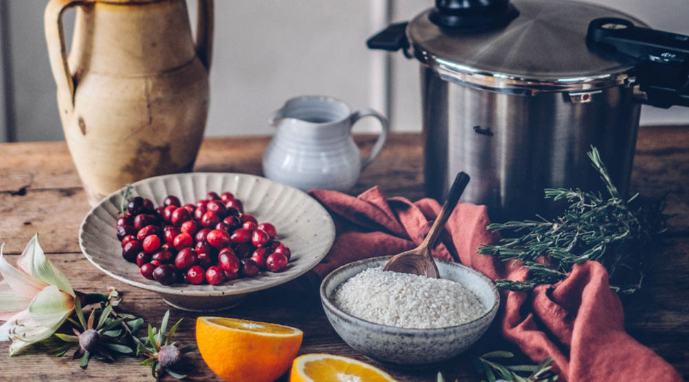 Recipe: Gingerbread Rice Pudding with Cranberry Compote | Fissler