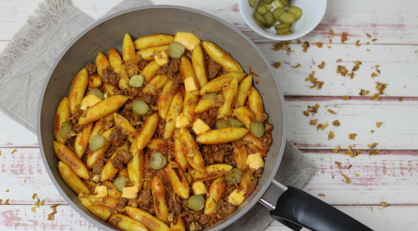 Recipe: Potato dumplings in cheeseburger style | Fissler